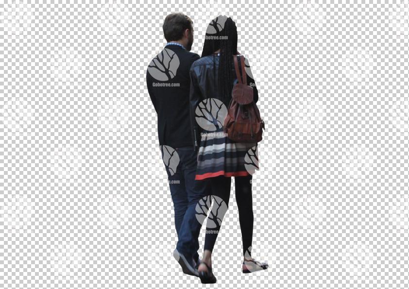 Gobotree - cut-out of Caucasian young couple walking