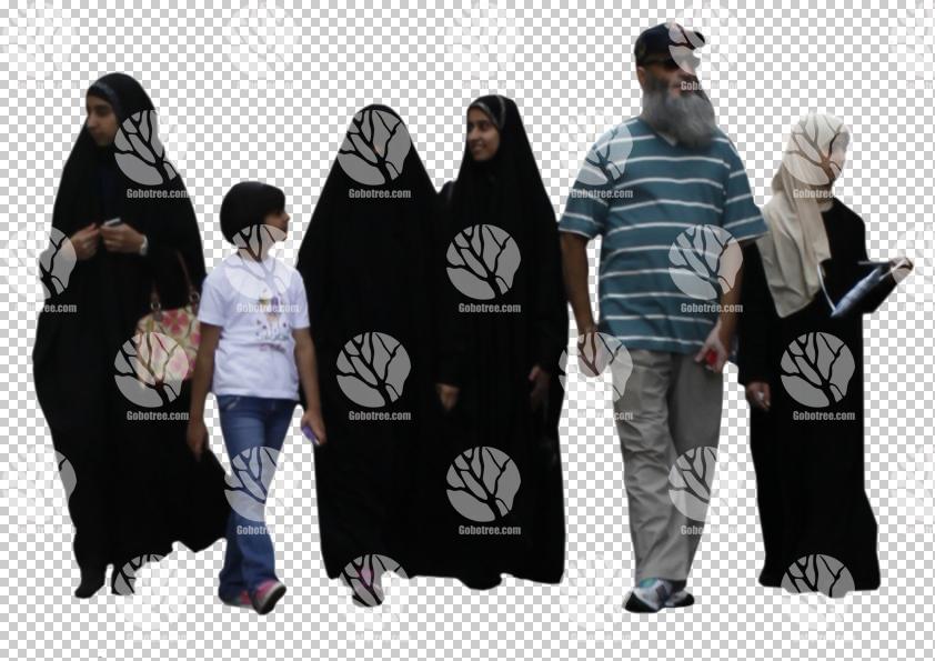 Gobotree - cut-out of Middle East young group-of walking
