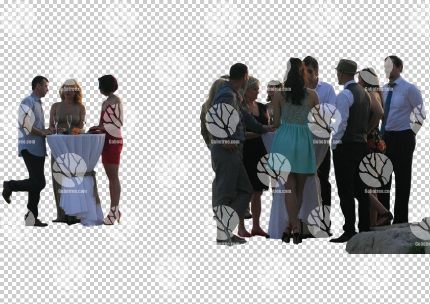 Gobotree - cut-out of adult group-of talking standing