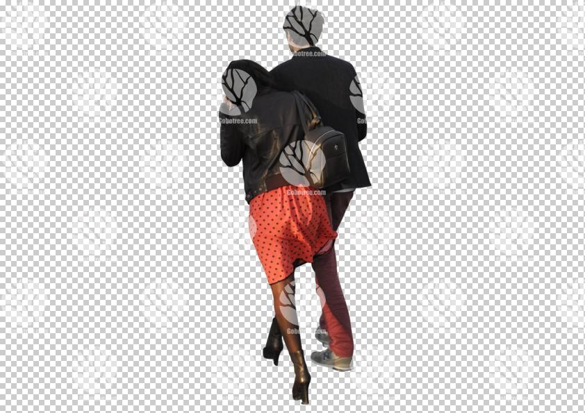 Gobotree - cut-out of Caucasian adult couple walking