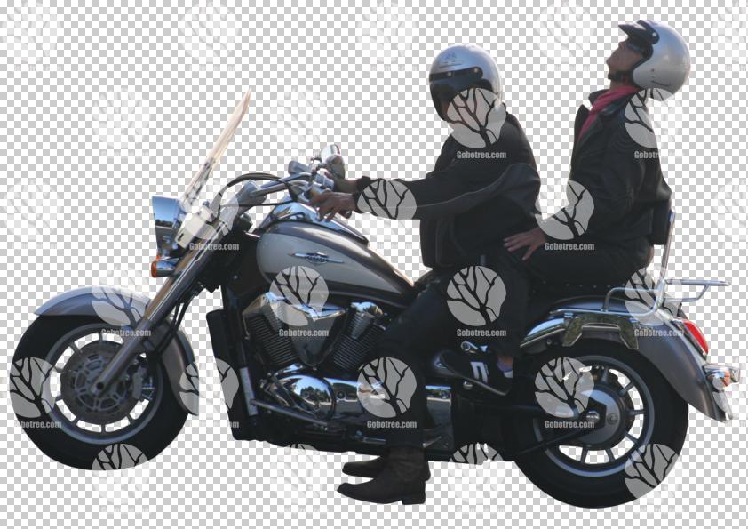 Gobotree - cut-out of Caucasian adult couple riding
