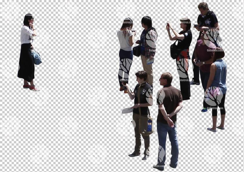 Gobotree - cut-out of adult group-of filming standing