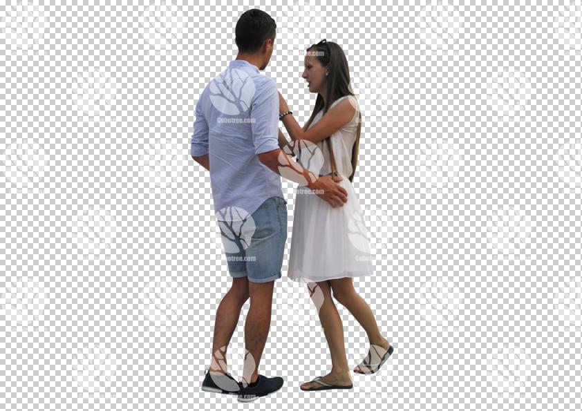 Gobotree - cut-out of Caucasian young couple standing